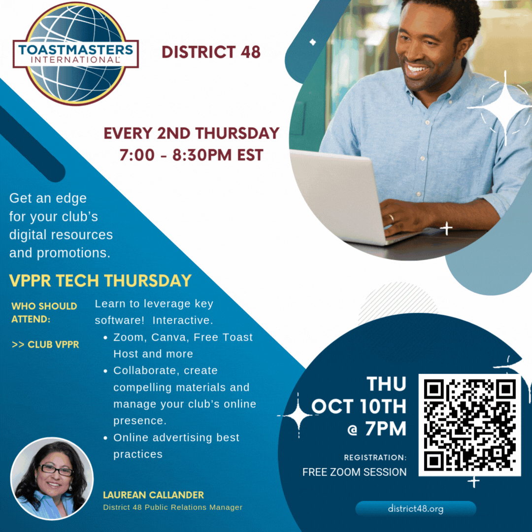 VPPR Tech Thursday - Toastmasters District 48