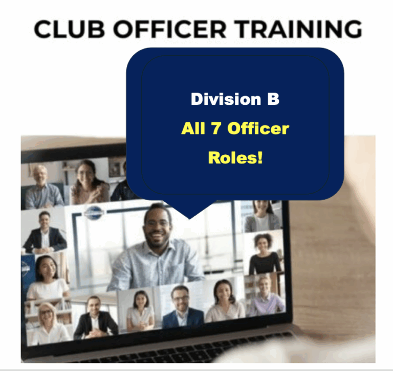 Div B COT - All Officer Roles 8/26 - Toastmasters District 48