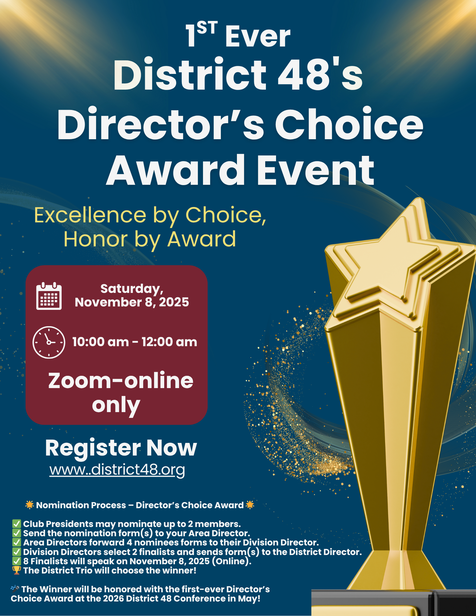 Director's Choice Award - Toastmasters District 48